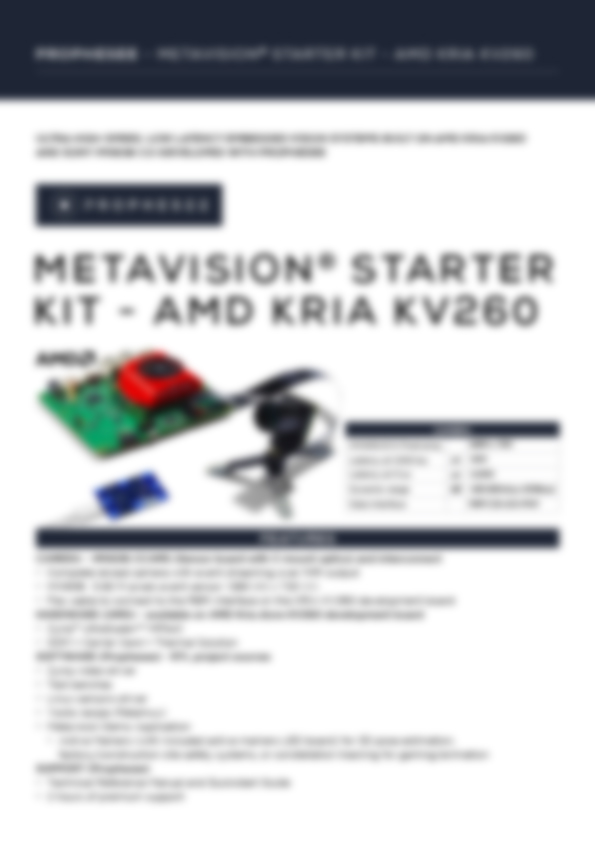 IMX636 AMD Kria Starter Kit Info | PROPHESEE